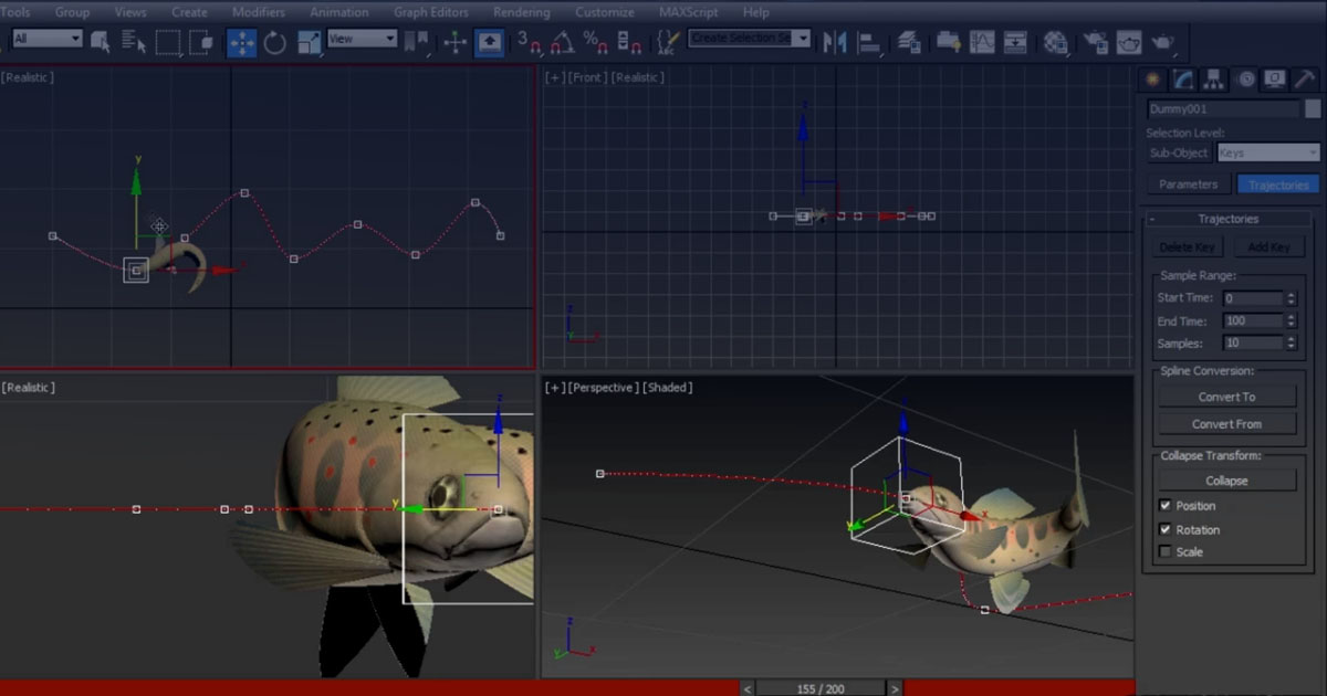 How to rigging and animation of fish in 3dsMax